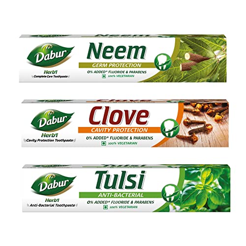 Buy Dabur Herb'l Toothpaste Assorted Pack (Clove, Neem, Tulsi) 200g*3 ...