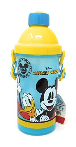Buy Disney Mickey Mouse Plastic Push Button Sipper Bottle, 400ml ...