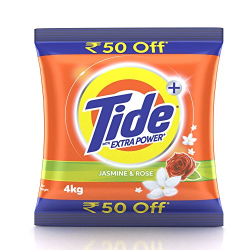 Buy Tide Plus Extra Power Detergent Washing Powder - 4 kg (Jasmine and Rose) at Rs. 331 from Amazon