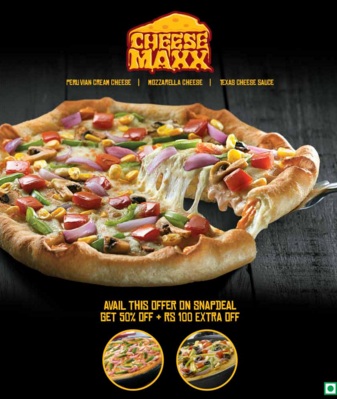 Get Flat 50% Off On Country Feast Cheese Maxx Pizza For Rs 100 At Snapdeal