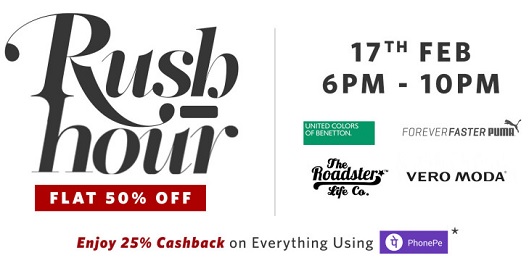 Myntra Rush Hour Sale : Get Minimum 50% Off On Clothing, Footwears ...