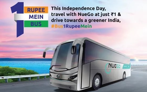 Book Bus Ticket At Rs 1 From NueGo For 15th August 2023 [Independence ...